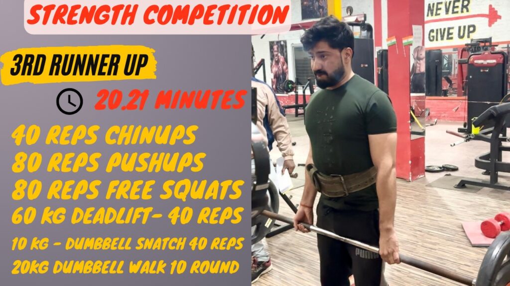Strength Competition - Anurag 3rd RunnerUp in Competition